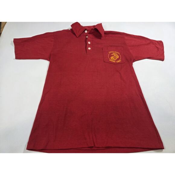 Single | Shirts | Vintage Single Stitch Red Collared Usmc Marines Shirt ...